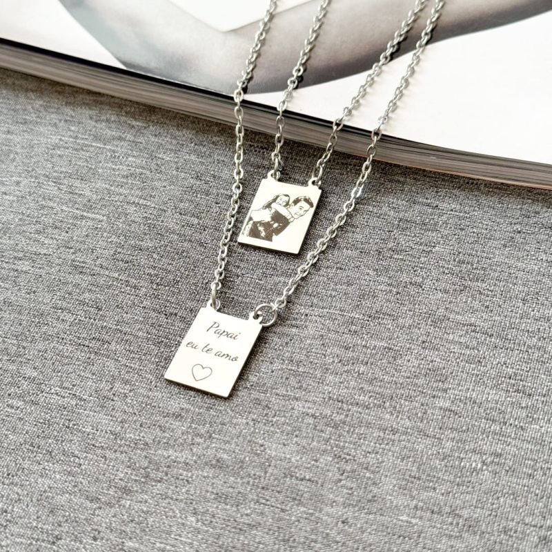 Arya Joias - Colar Escapulário Placa Personalizada Ultra Ion